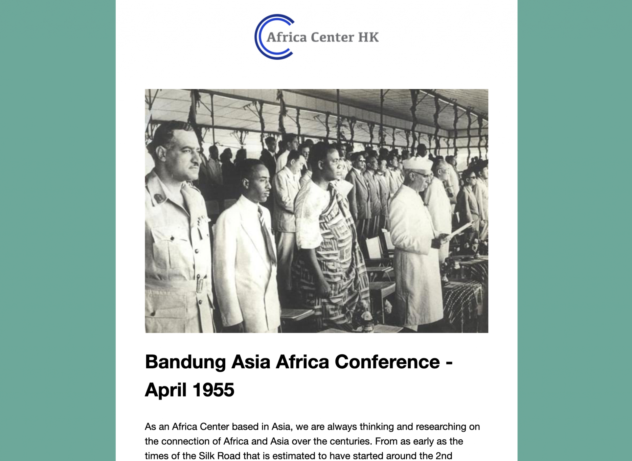 Online Newsletter – Africa Center Hong Kong