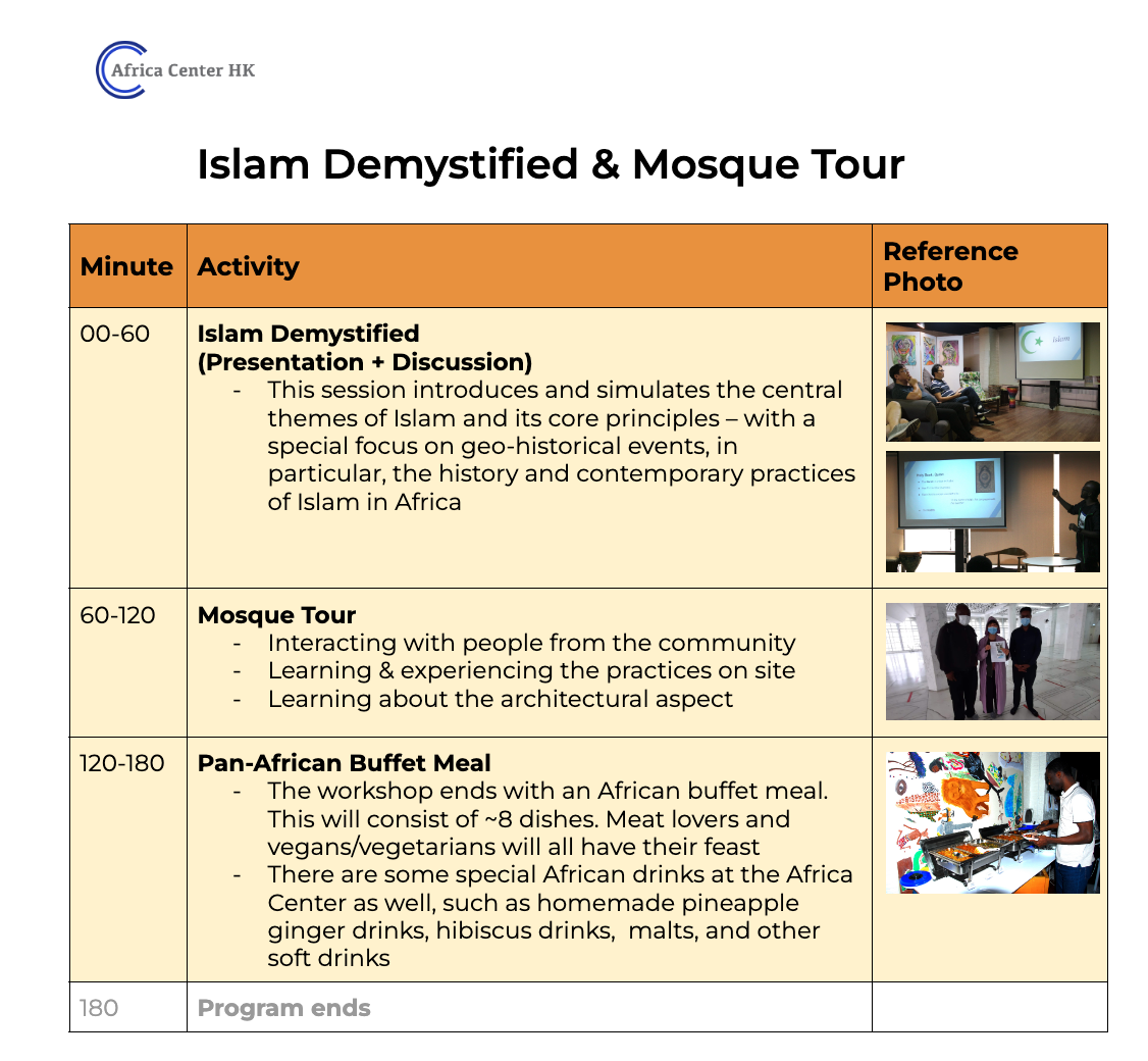 Religious Diversity Workshops and Tours – Africa Center Hong Kong